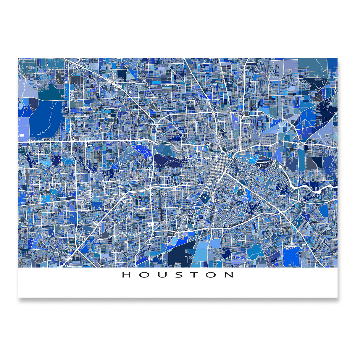 Houston Map Print, Texas, USA — Maps As Art