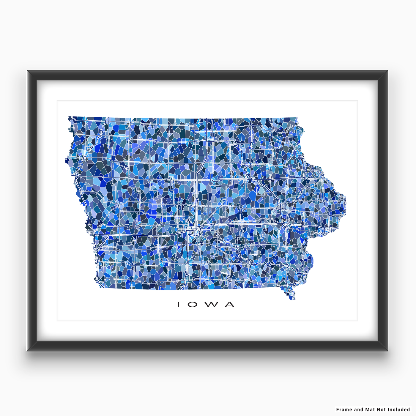 Iowa Map Print, IA State — Maps As Art
