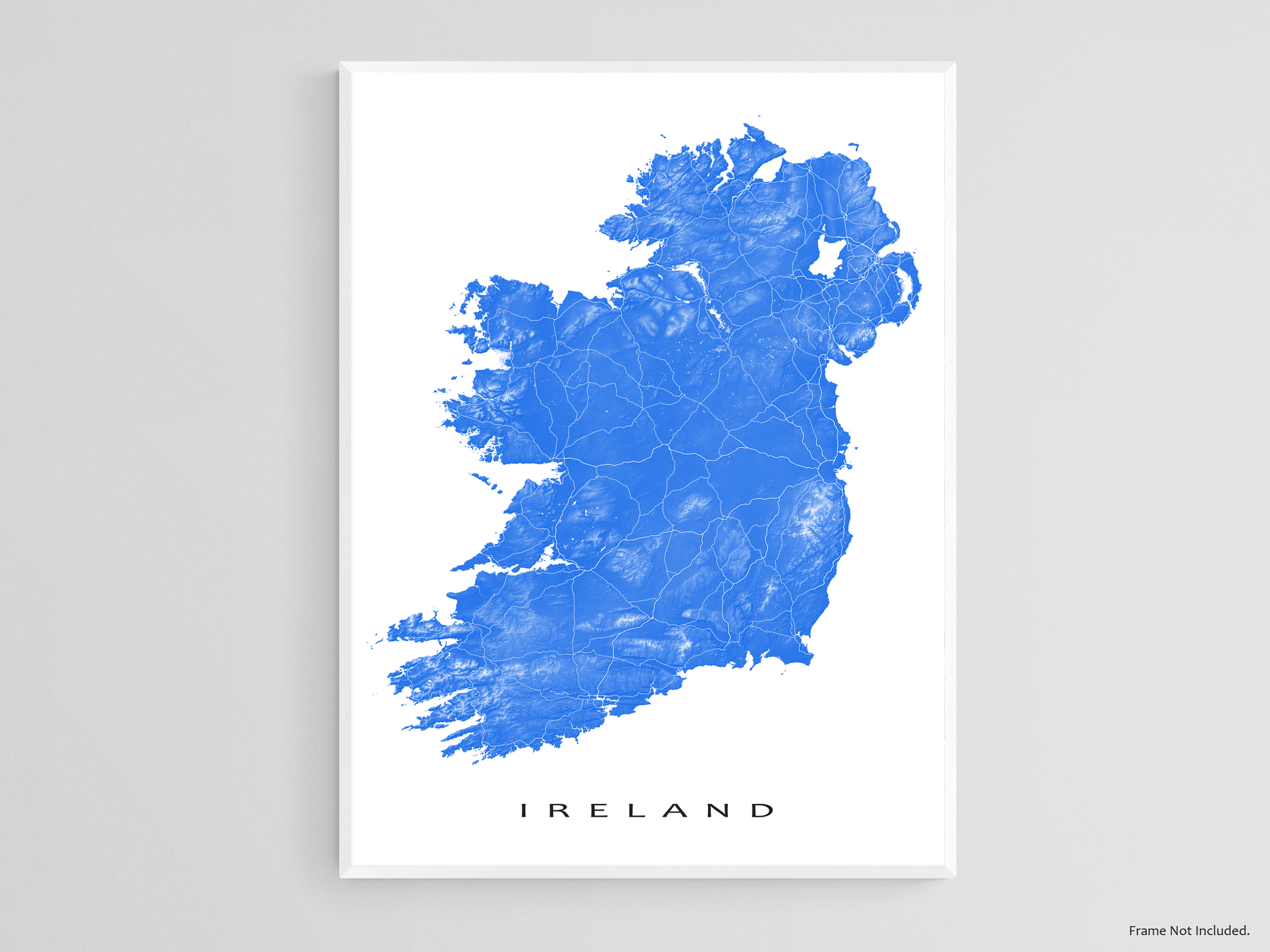Ireland Map Wall Art Print, Northern Ireland, Republic of Ireland Isla ...