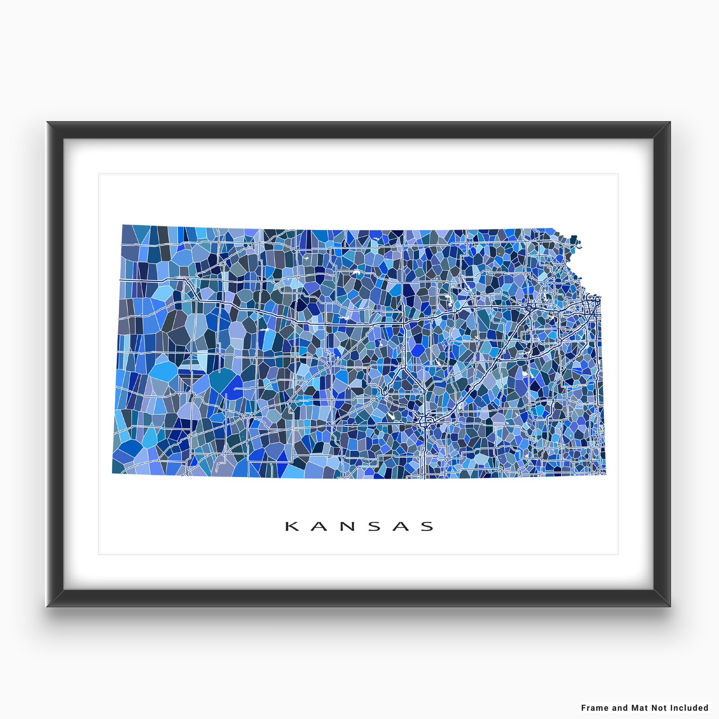Kansas Map Print, KS State — Maps As Art