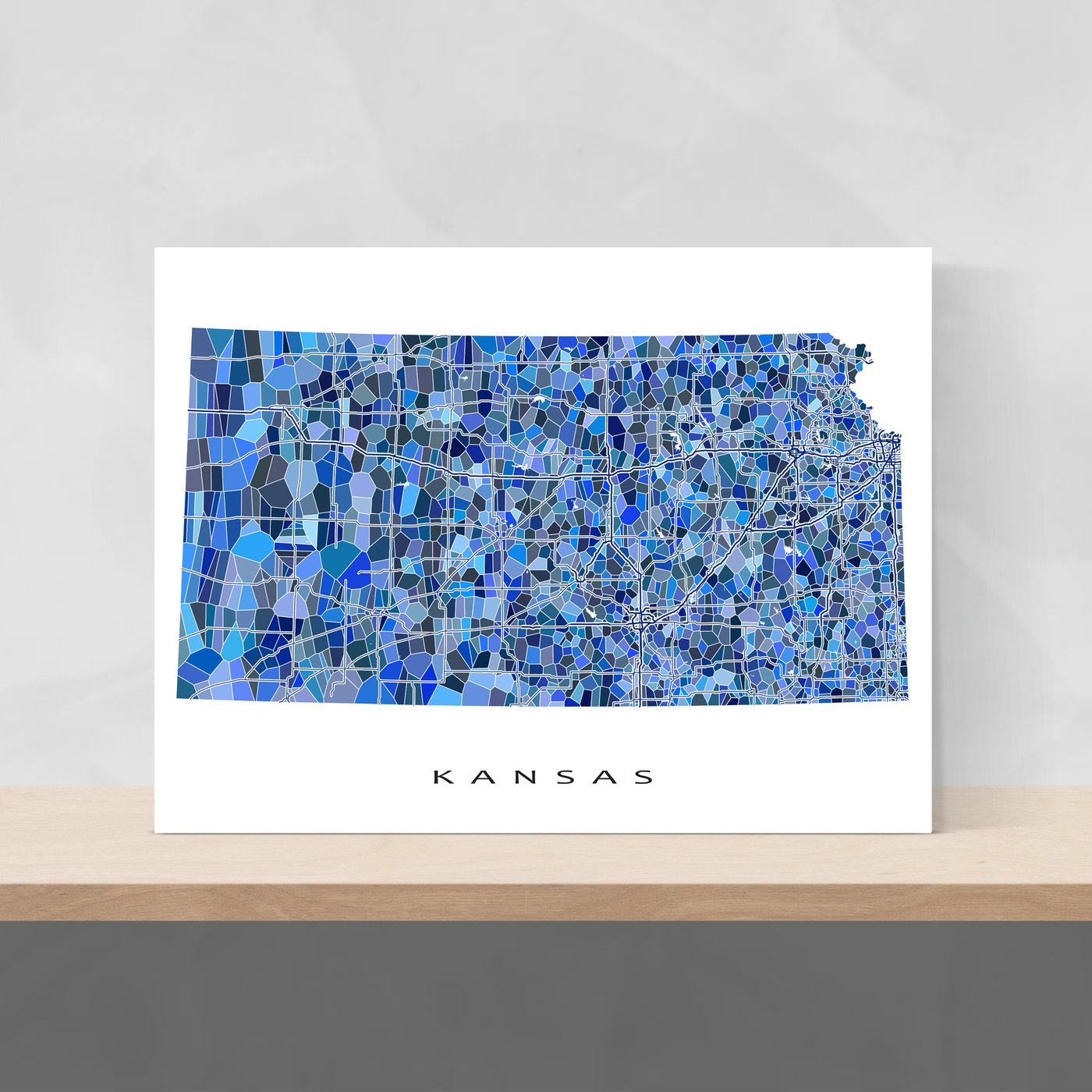 Kansas Map Print, KS State — Maps As Art