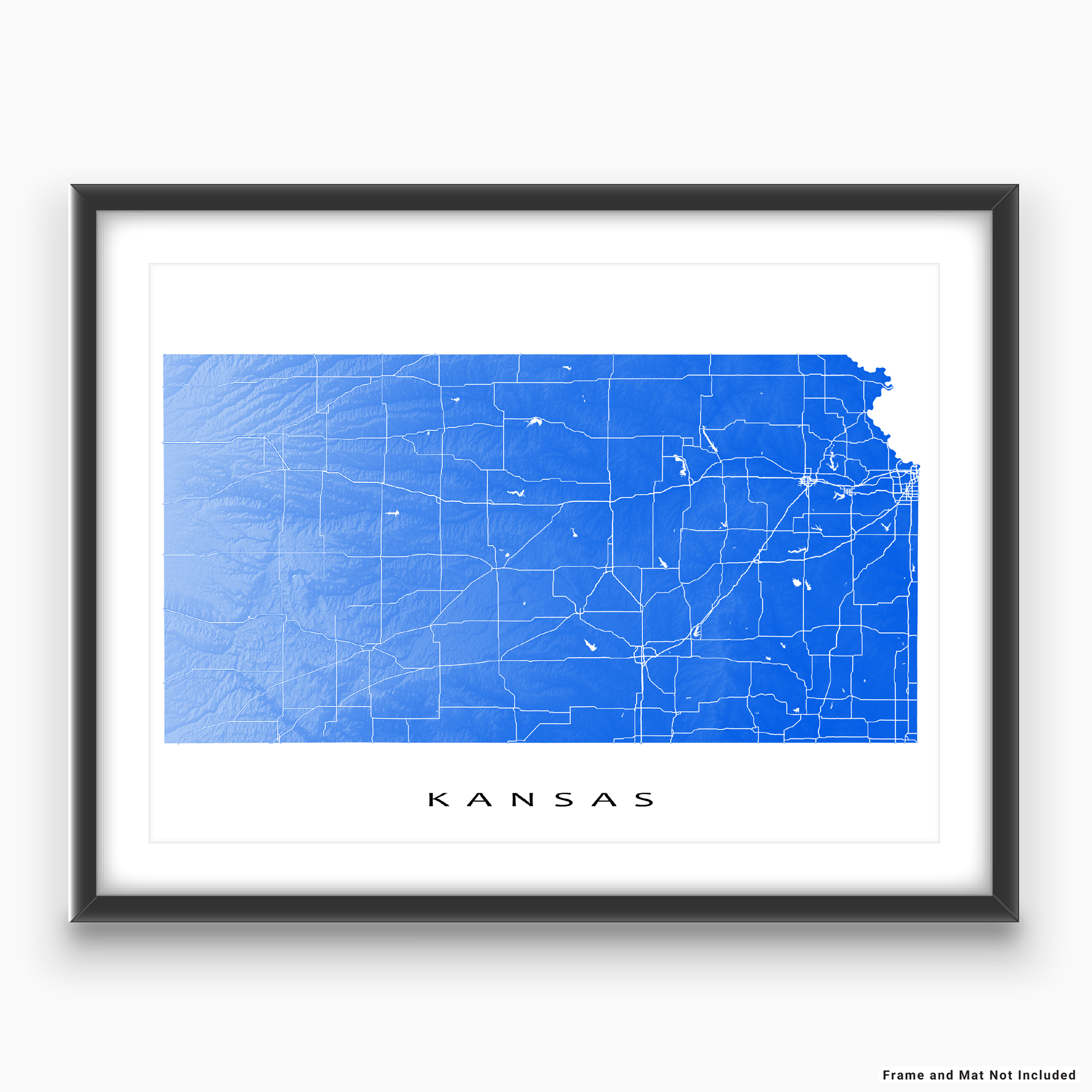 Kansas Map Print, USA State, KS — Maps As Art