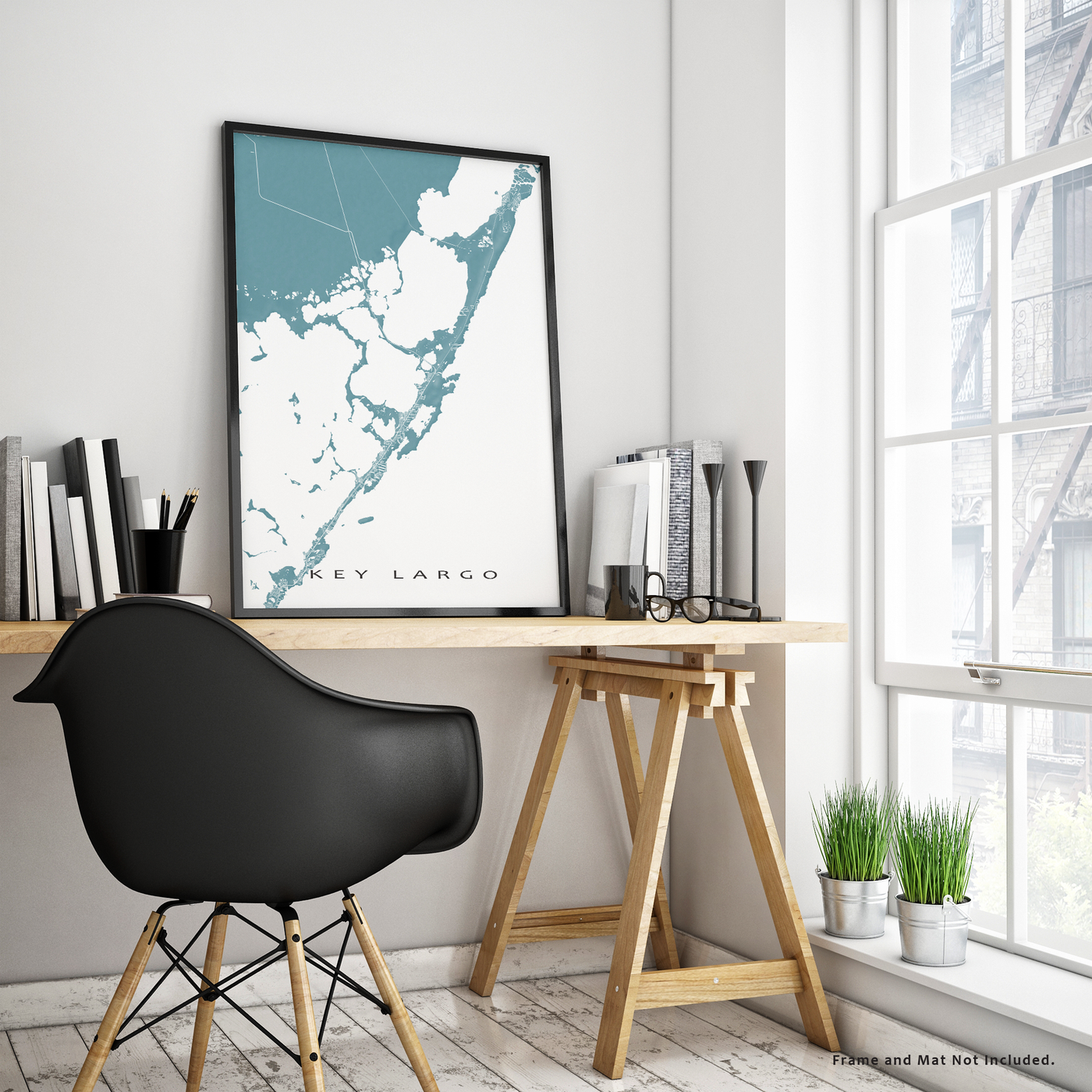 Key Largo Map Wall Art Print, Florida Keys Poster Maps, USA — Maps As Art