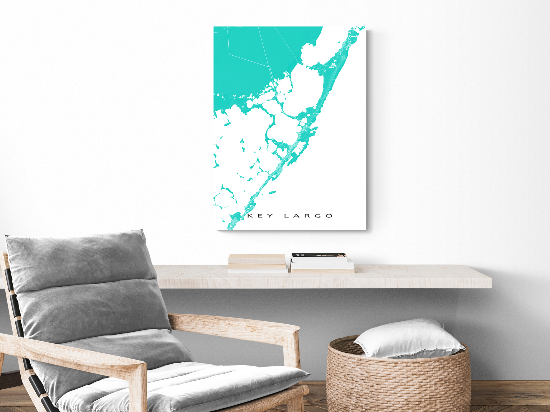 Key Largo Map Wall Art Print, Florida Keys Poster Maps, USA — Maps As Art
