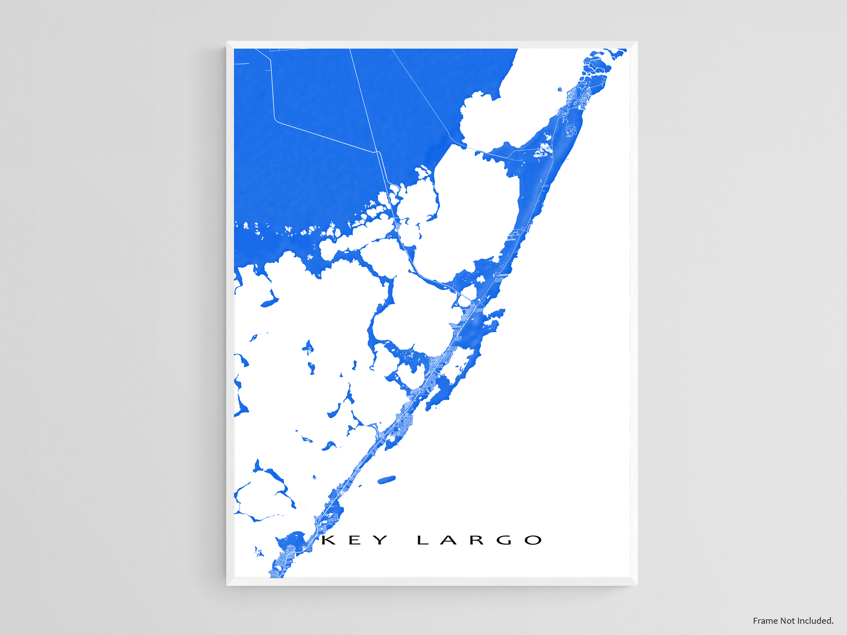 Key Largo Map Wall Art Print, Florida Keys Poster Maps, USA — Maps As Art