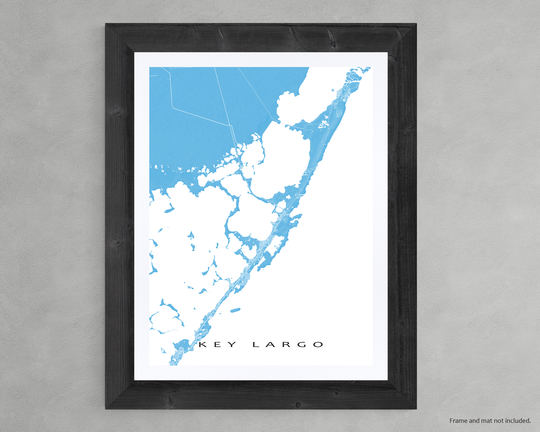 Key Largo Map Wall Art Print, Florida Keys Poster Maps, USA — Maps As Art