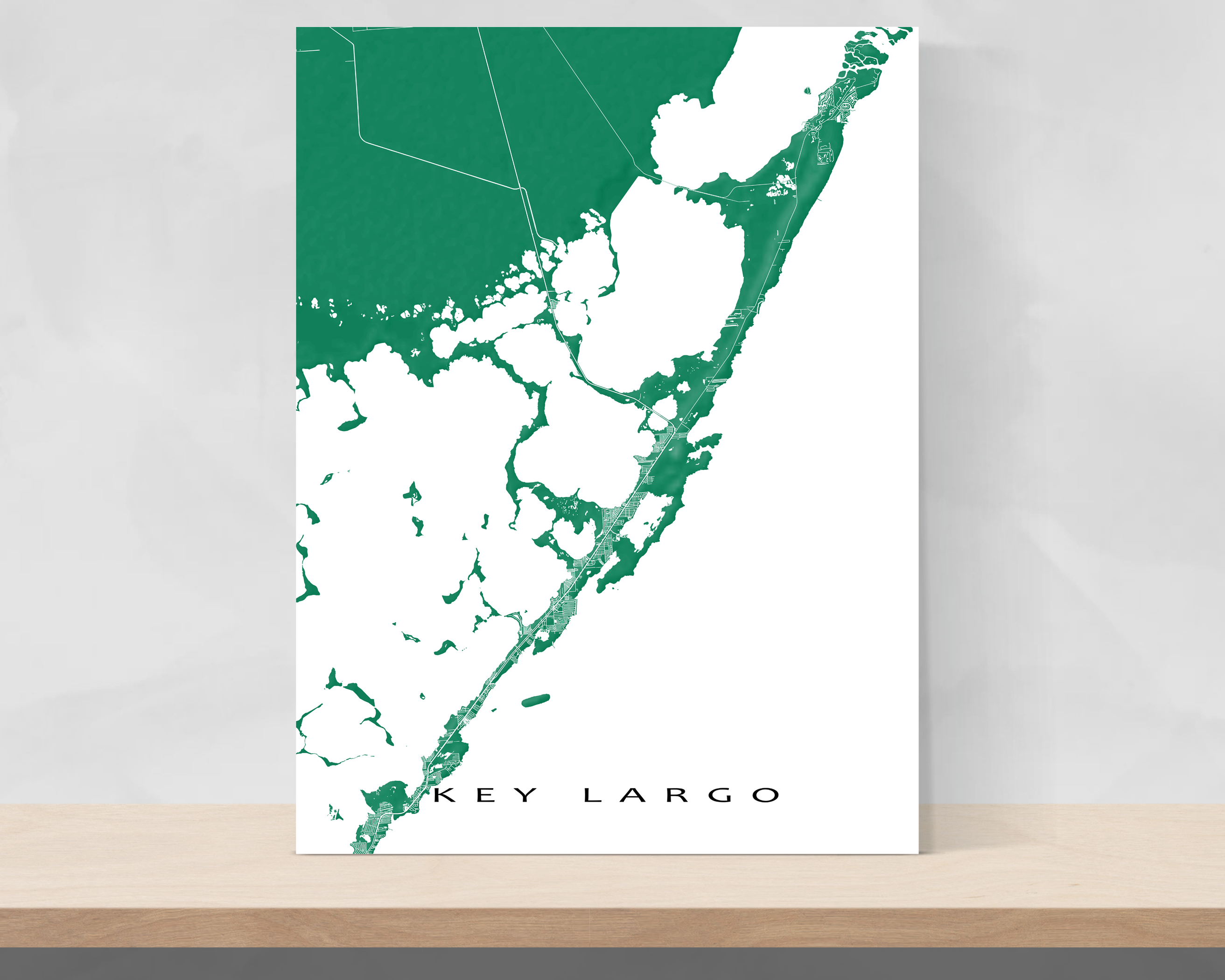 Key Largo Map Wall Art Print, Florida Keys Poster Maps, USA — Maps As Art