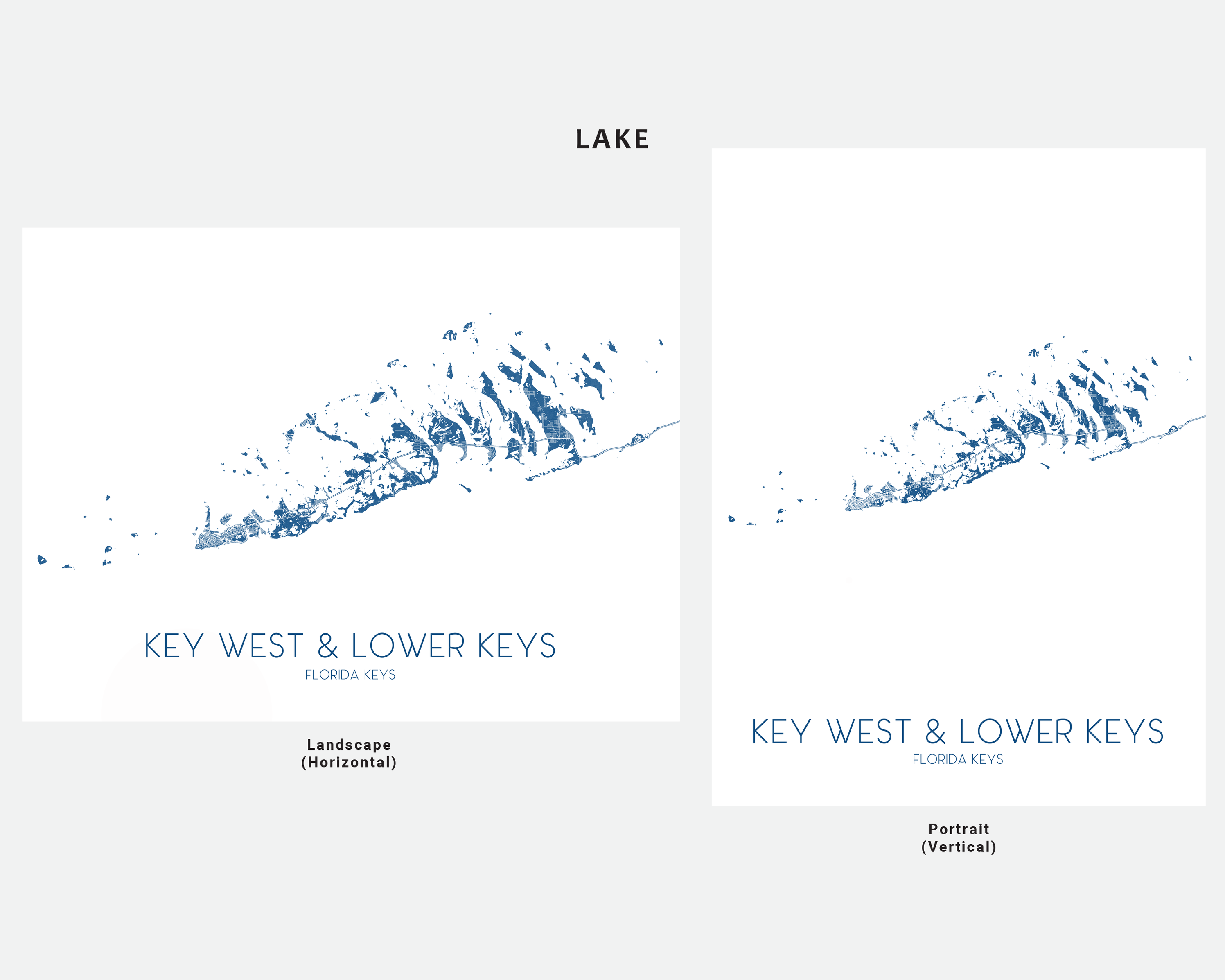 Key West Map Print, Lower Florida Keys Topographic Wall Art Poster, Ke ...