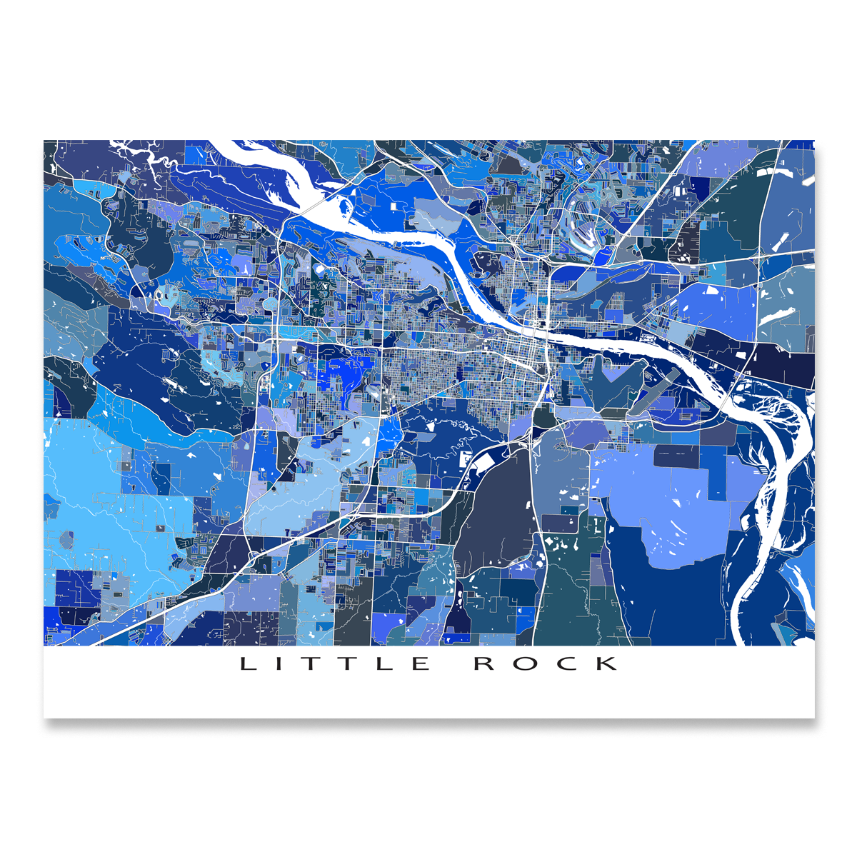 Little Rock Map Print, Arkansas, USA — Maps As Art