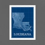 Louisiana Map Print, Blueprint — Maps As Art