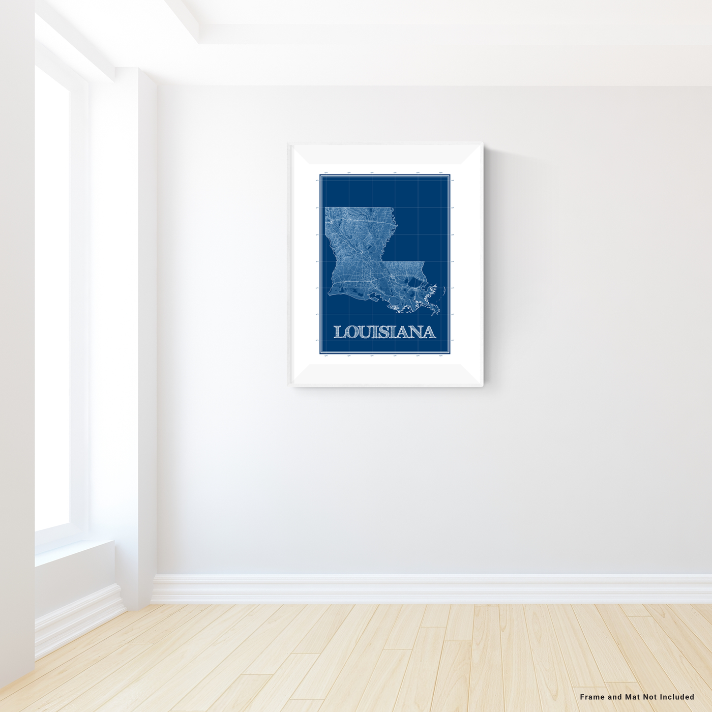 Louisiana Map Print, Blueprint — Maps As Art