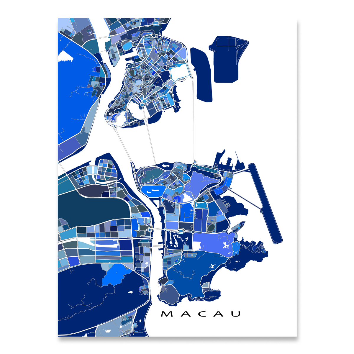 Macau Map Print, China — Maps As Art