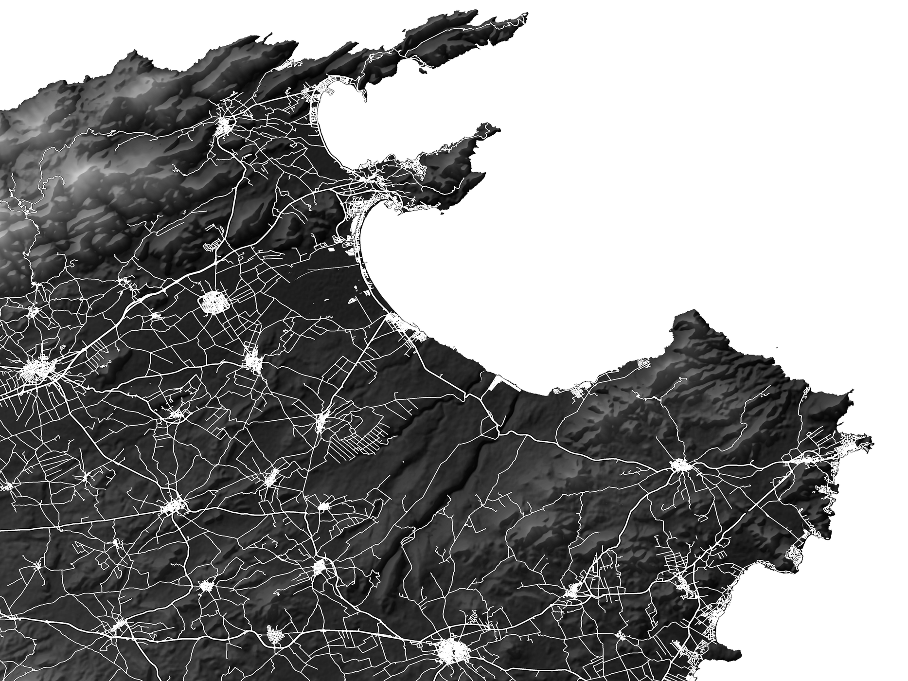 Mallorca Map Wall Art Print, Spain Island Poster Maps, Majorca — Maps ...