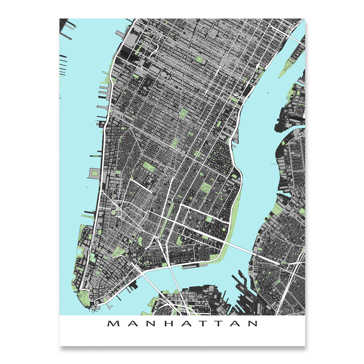 Lower Manhattan Map Print, NYC, USA — Maps As Art