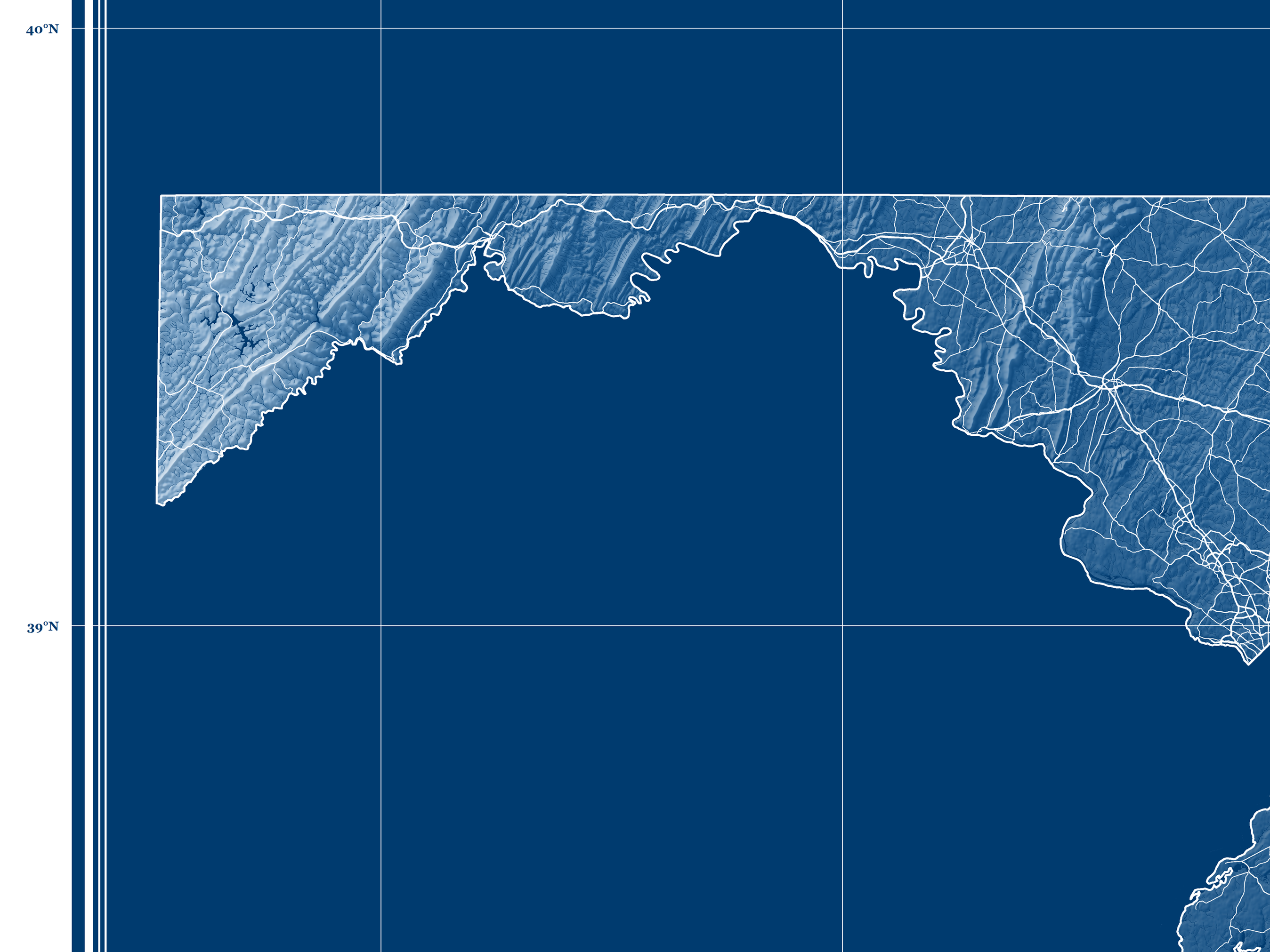 Maryland Map Wall Art Print, Blueprint MD State Poster, Patent Prints ...