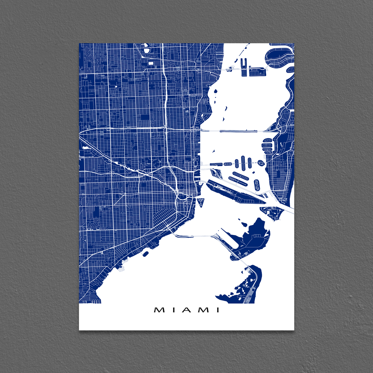 Miami Map Print, Florida, Colors — Maps As Art