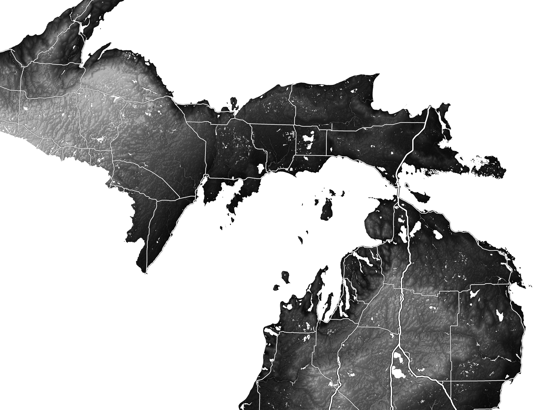 Michigan Map Print Poster, Michigan Wall Art Prints, MI State Maps ...