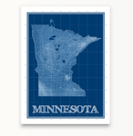 Minnesota Map Print, Blueprint — Maps As Art