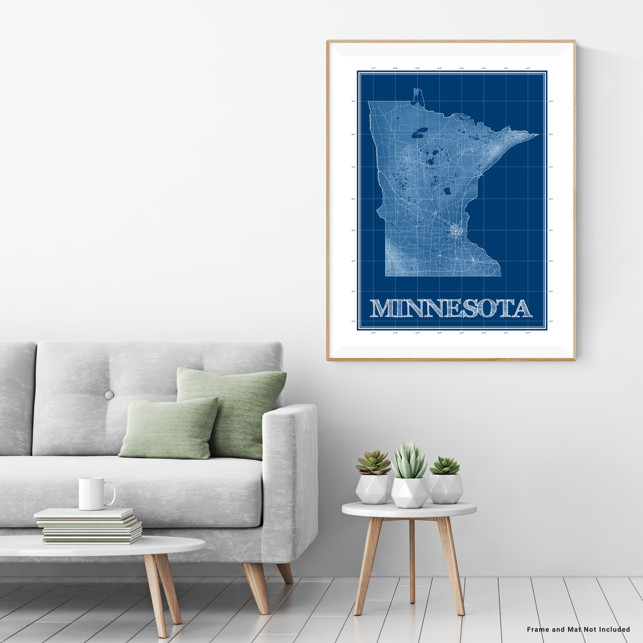 Minnesota Map Print, Blueprint — Maps As Art
