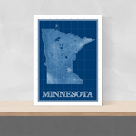 Minnesota Map Print, Blueprint — Maps As Art