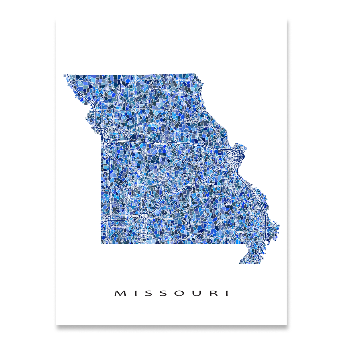 Missouri Map Print, MO State — Maps As Art