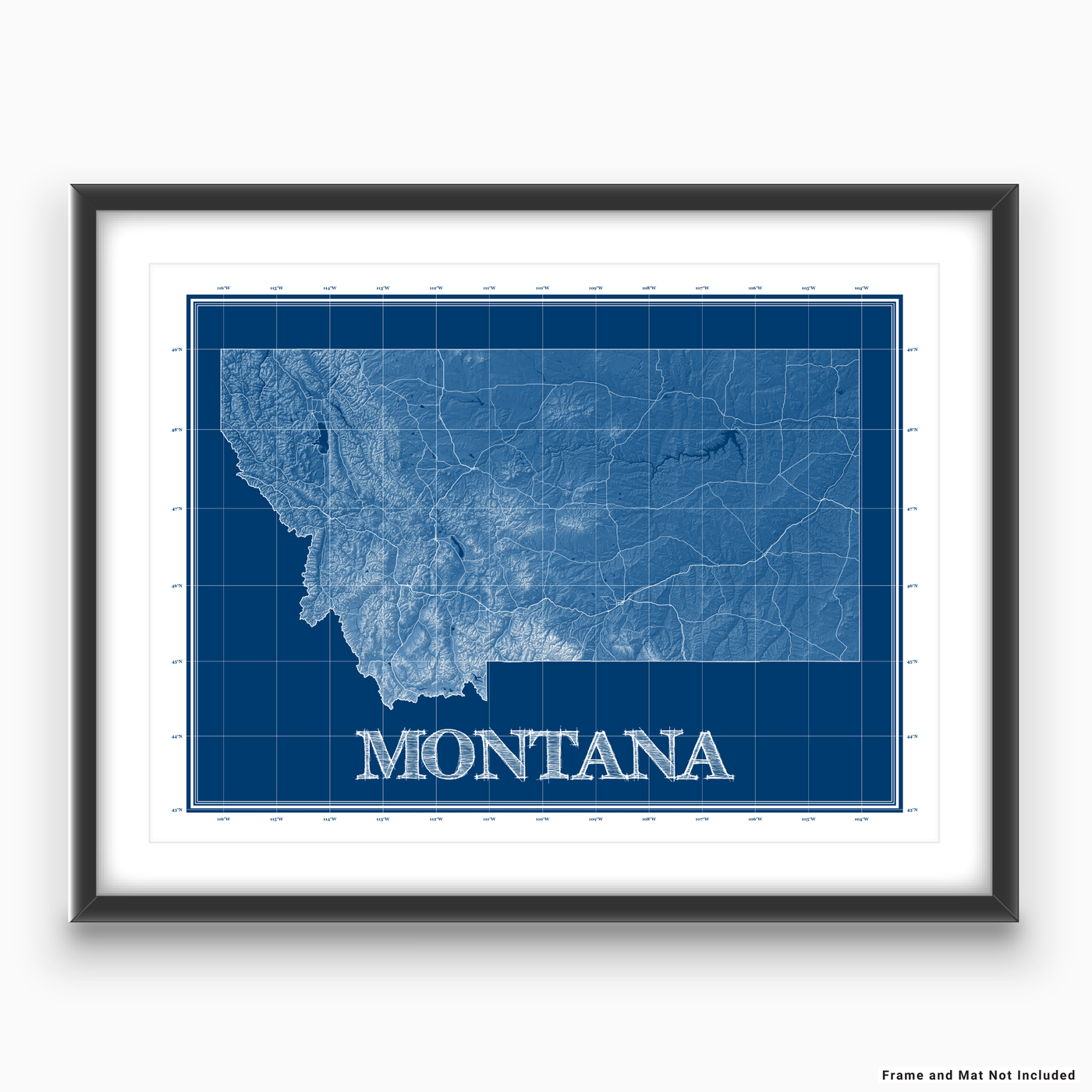 Montana Map Print, Blueprint — Maps As Art