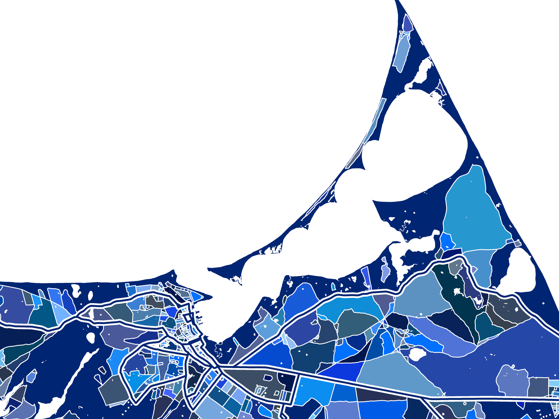Nantucket Print, Blue Geometric Nantucket Map Island Art Poster, Massa ...