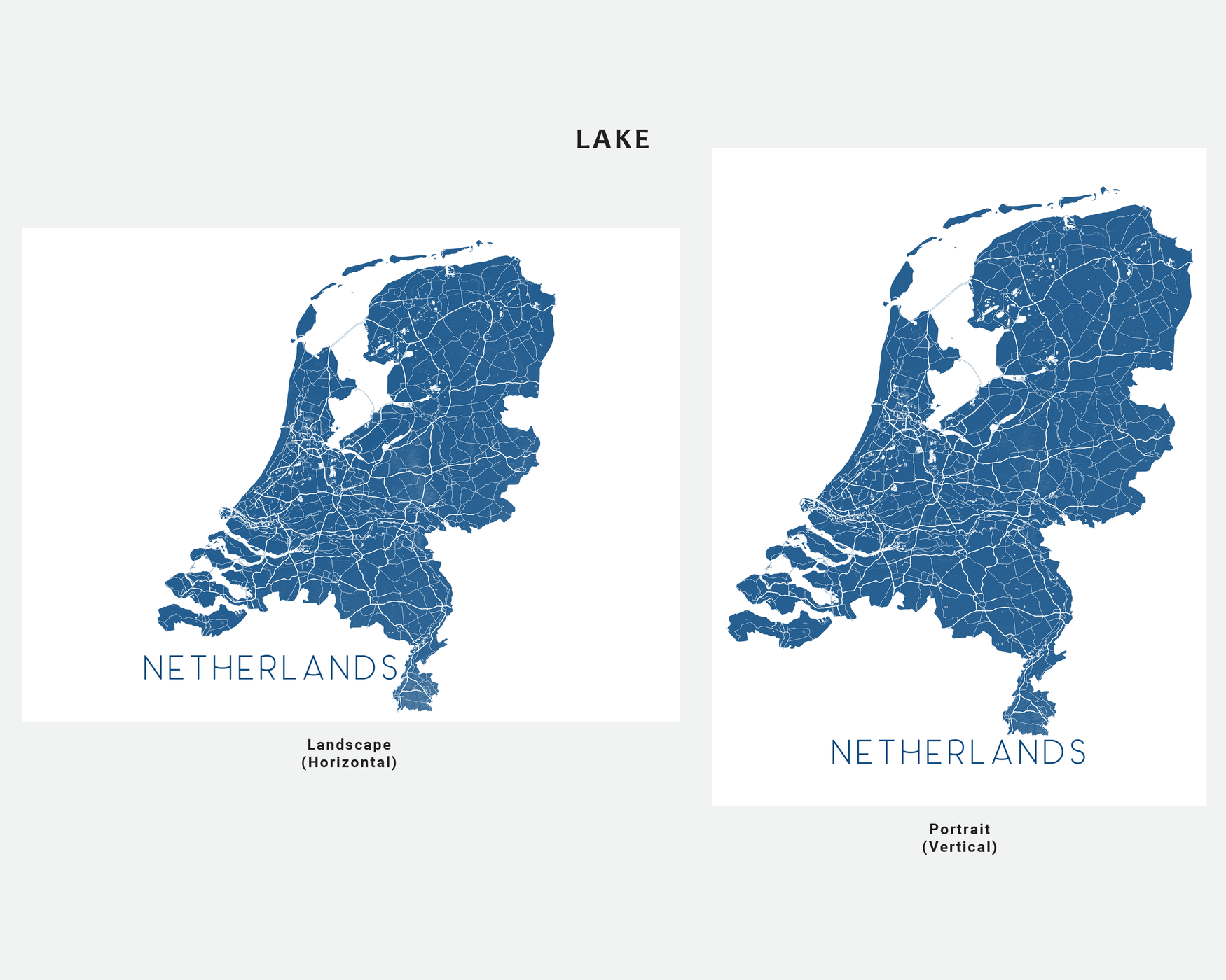The Netherlands Map Print Poster, Nederland Holland Country Wall Art P ...