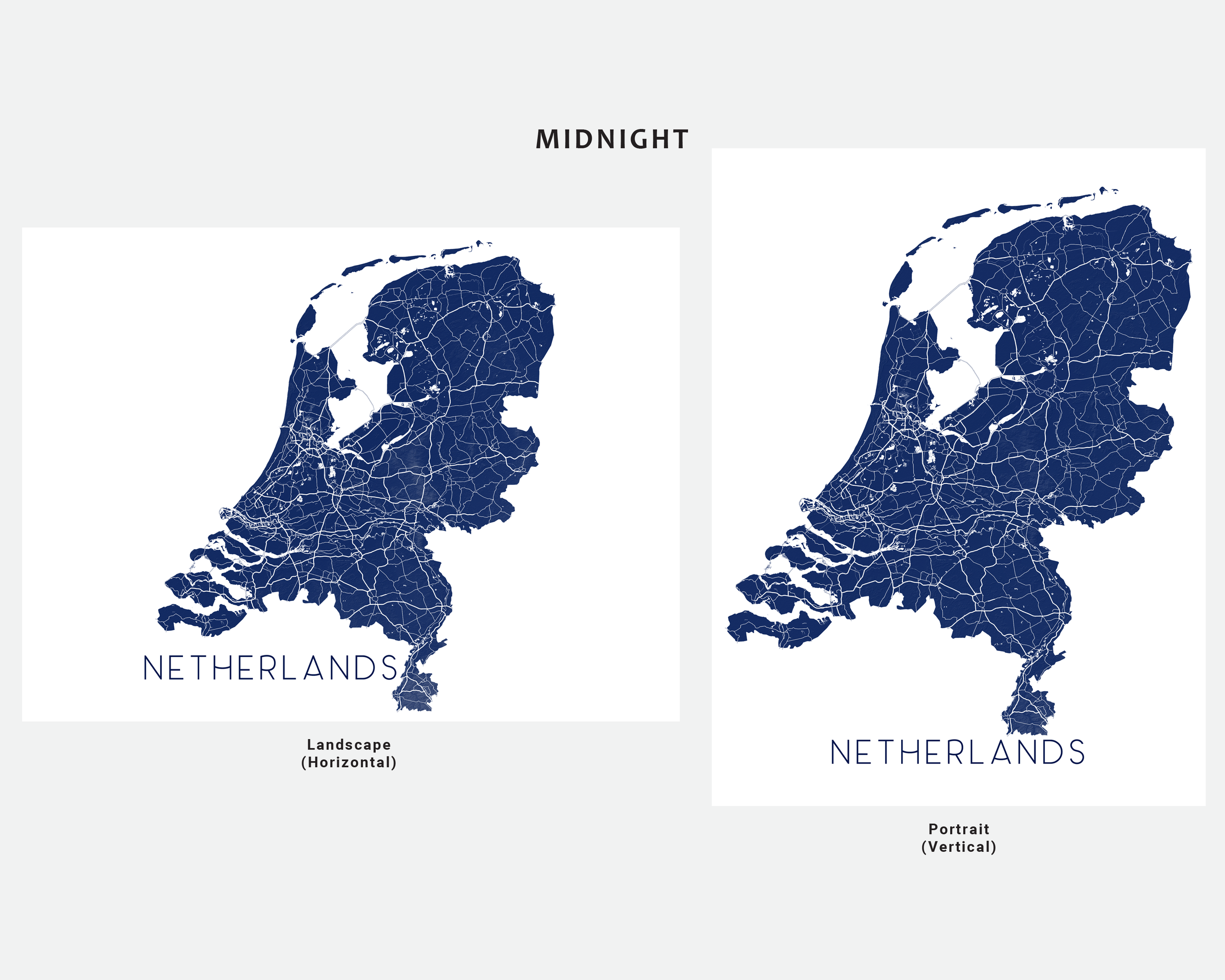 The Netherlands Map Print Poster, Nederland Holland Country Wall Art P ...
