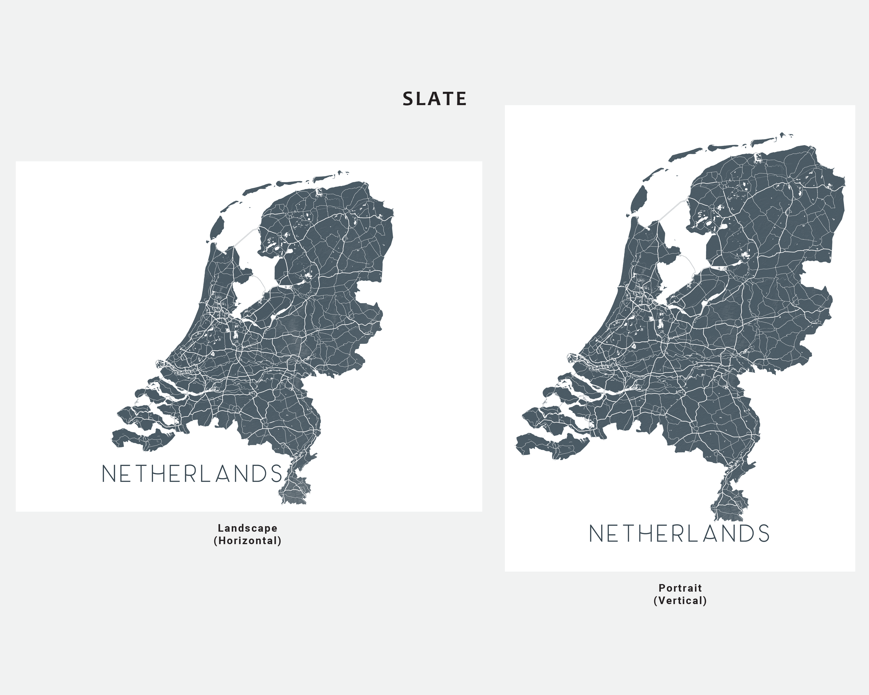 The Netherlands Map Print Poster, Nederland Holland Country Wall Art P ...
