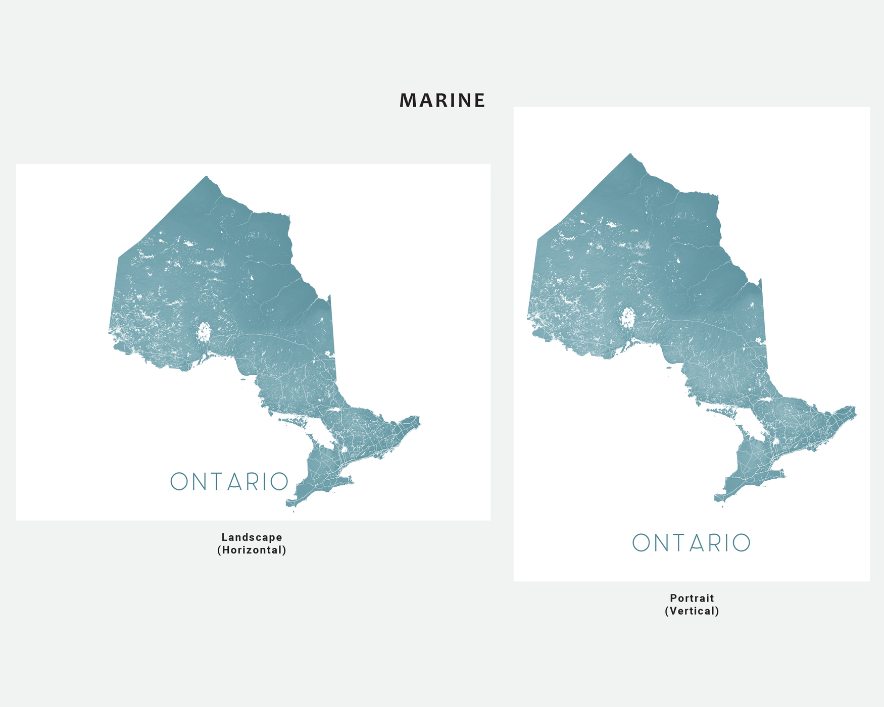 Ontario Topographic Map Print: Canada Province Wall Art Poster, Toront ...
