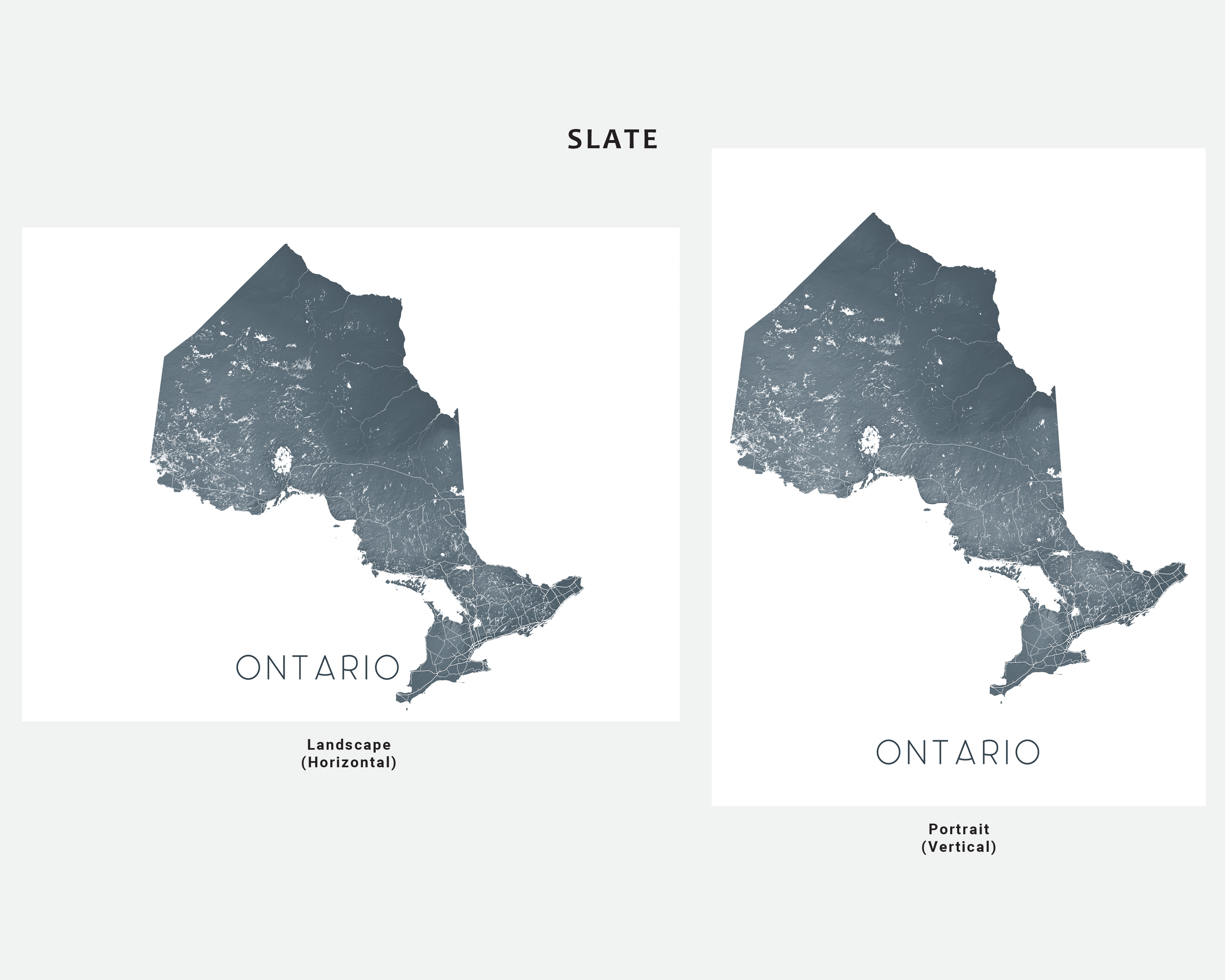 Ontario Topographic Map Print: Canada Province Wall Art Poster, Toront ...
