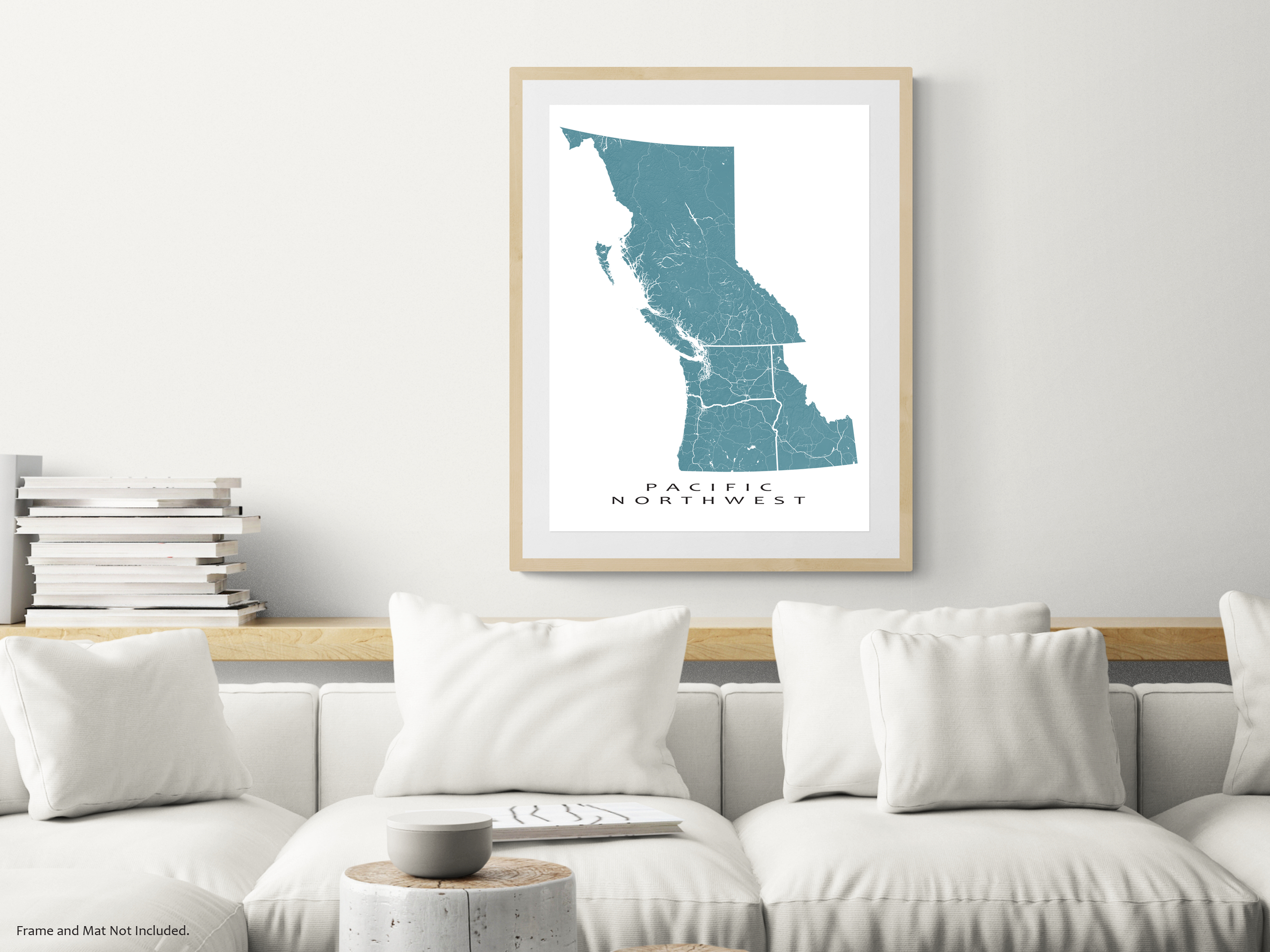 Pacific Northwest Map Print, PNW Wall Art Maps, BC Washington Idaho Or ...