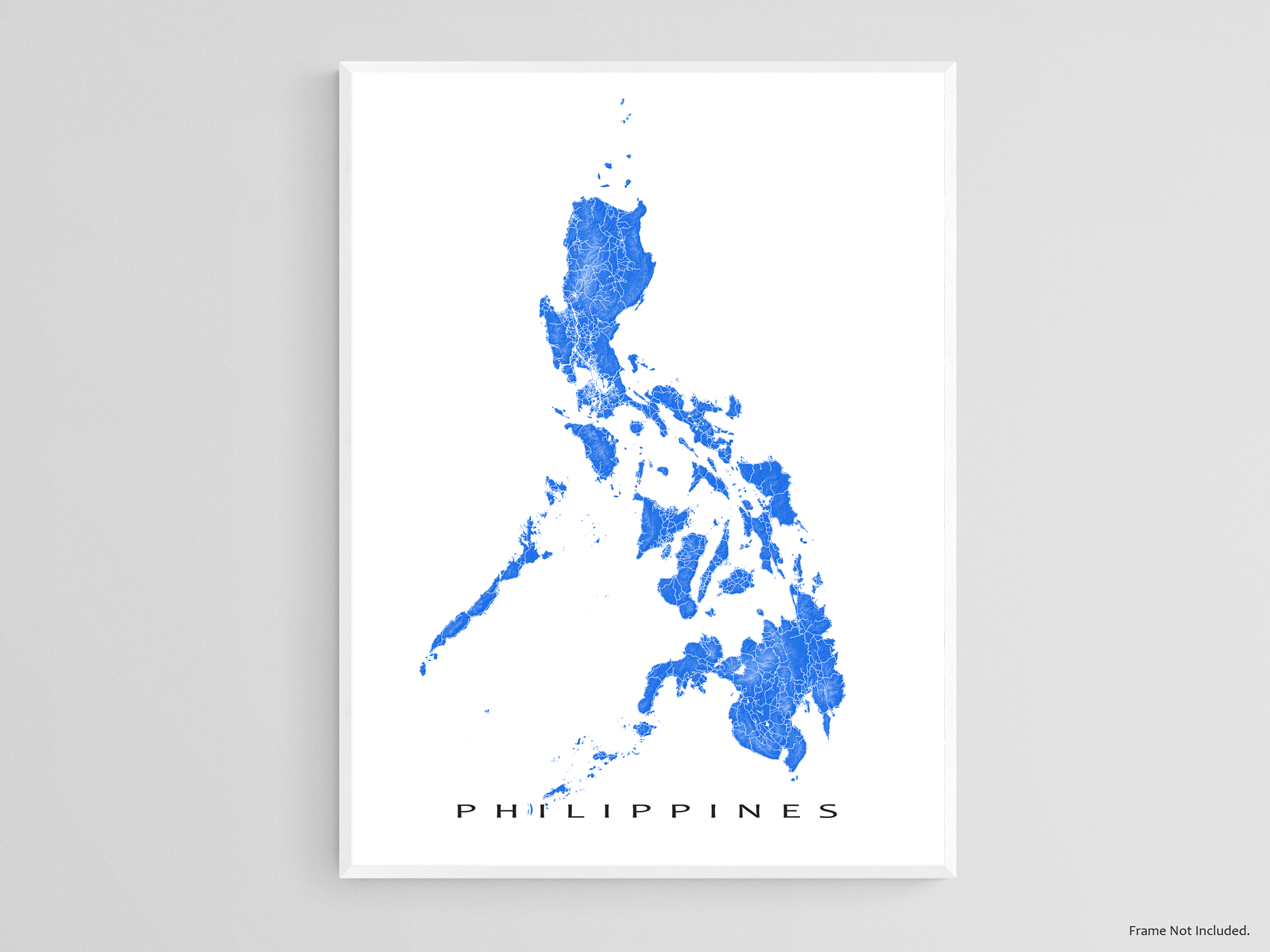 Philippines Map Wall Art Print, Topographic Poster Maps, Manila — Maps ...