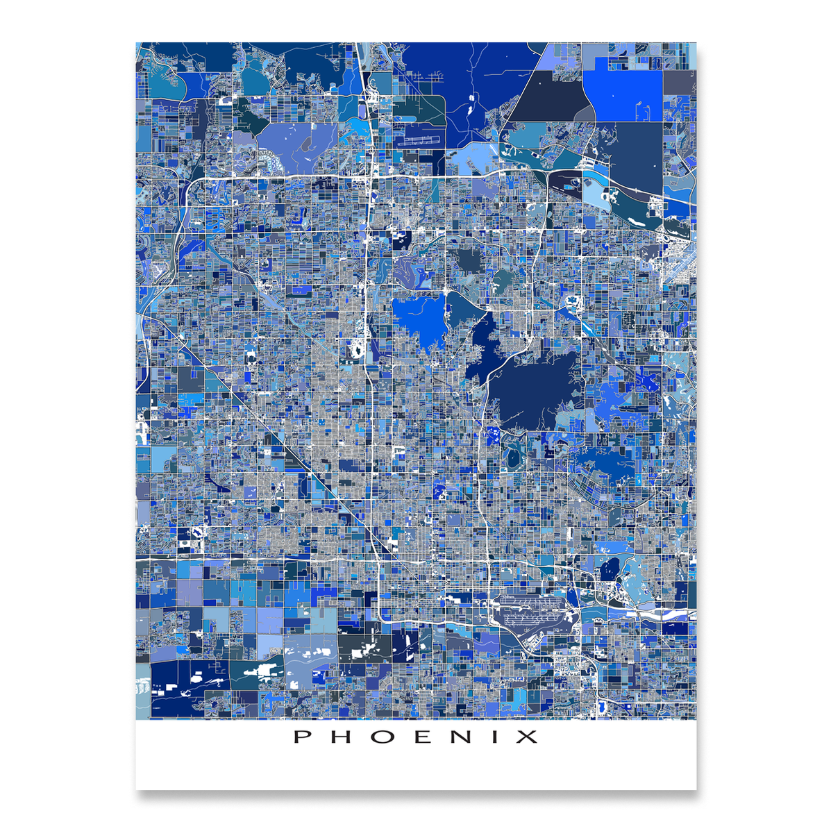 Phoenix Map Print, Arizona, USA — Maps As Art