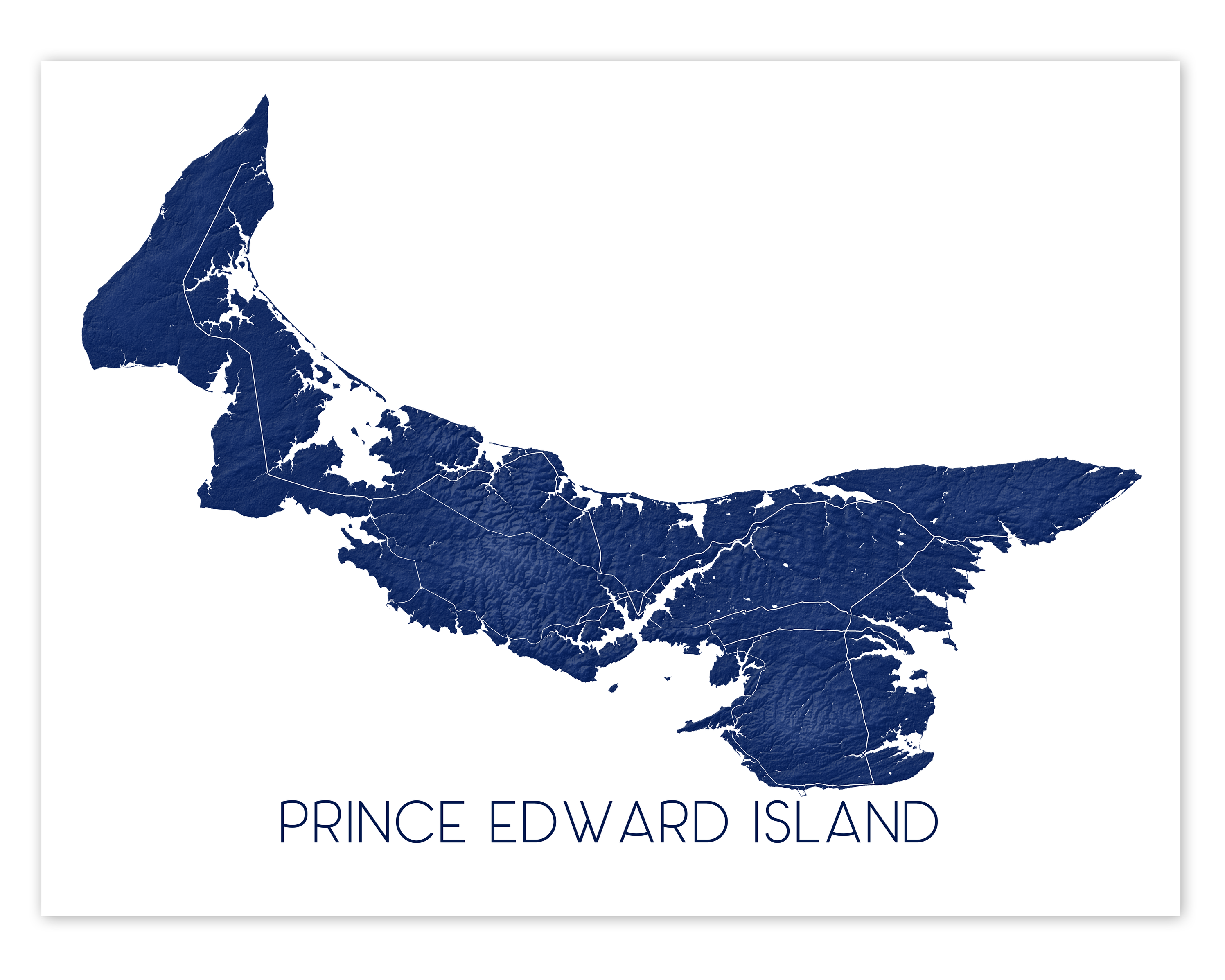 Prince Edward Island Map Print - PEI Map Art Prints, Prince Edward Isl ...