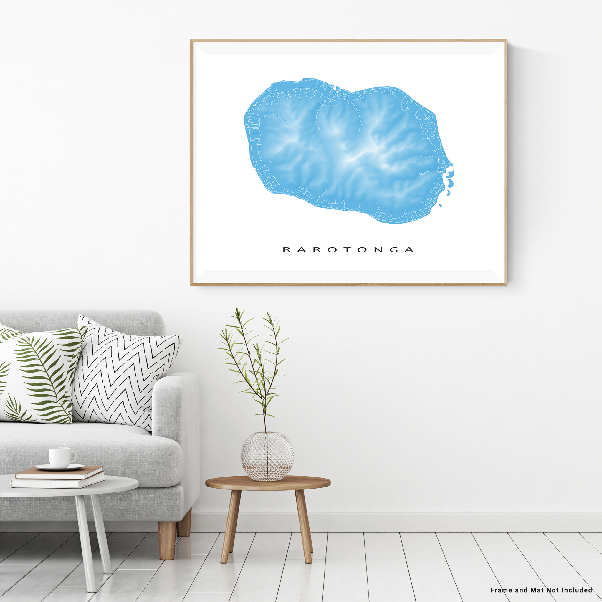 Rarotonga Cook Islands Topographic Map Wall Art Print Poster — Maps As Art