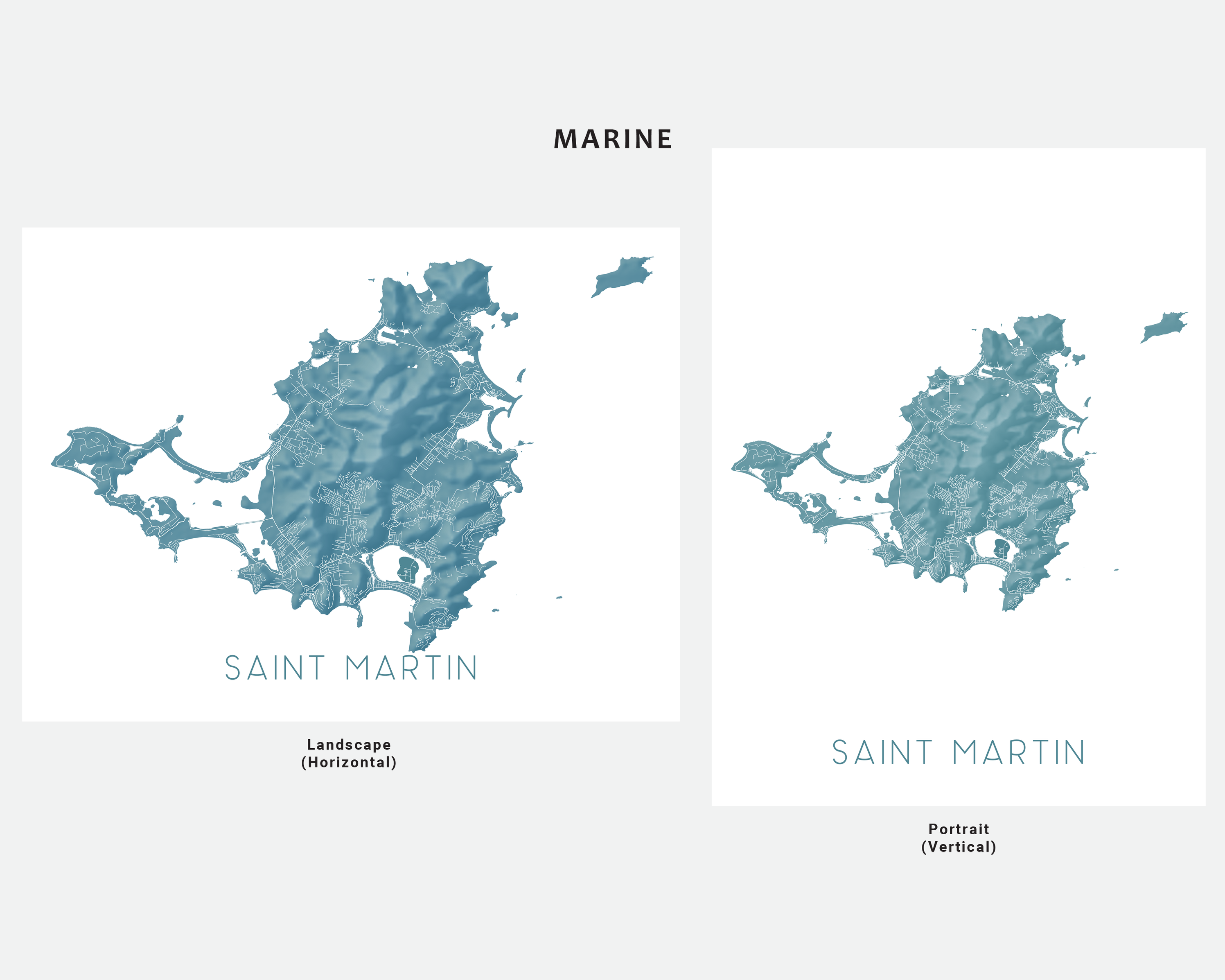 Saint Martin Map Print - Map of Sint Maarten, St Martin Island Poster ...