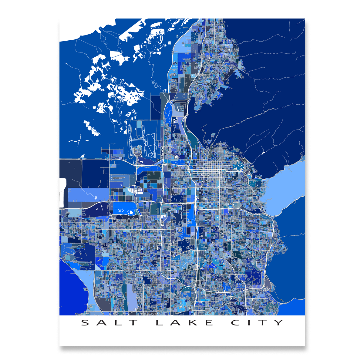 Salt Lake City Map Print, Utah, USA — Maps As Art