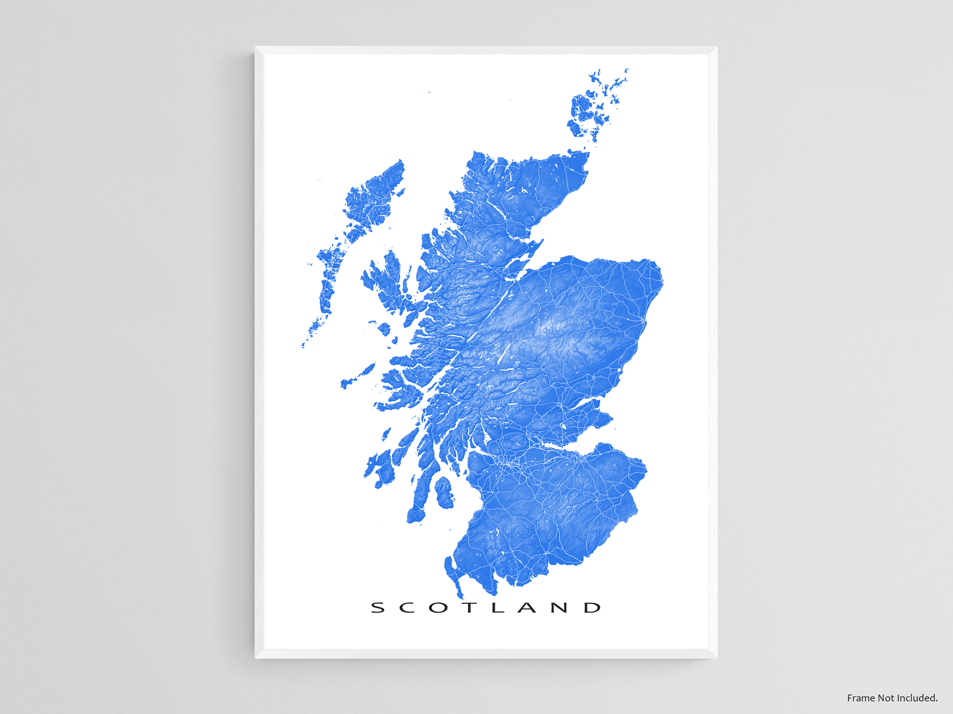 Scotland Map Print, Topographic Scotland Country Wall Art Poster Road ...