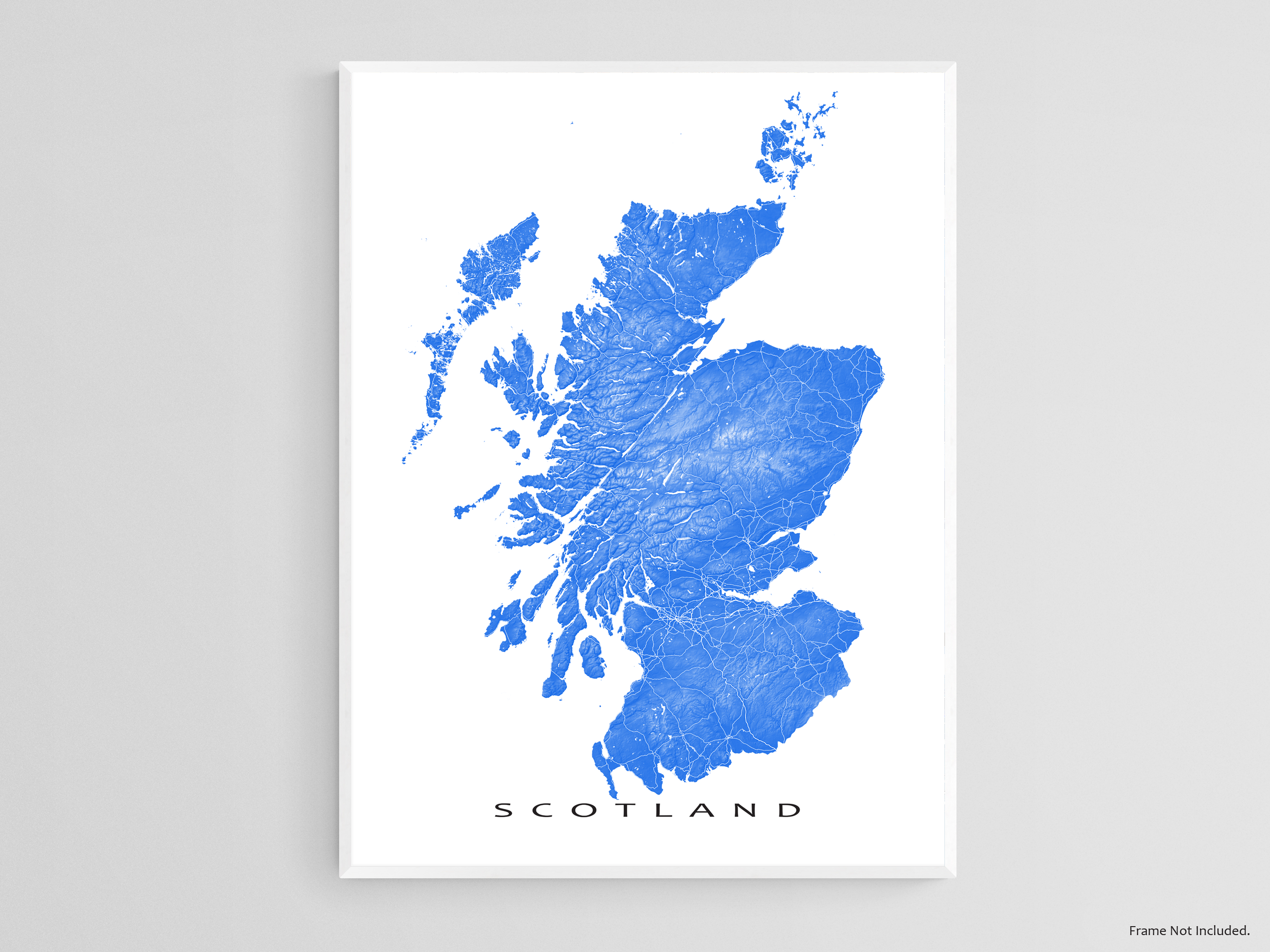 Scotland Map Print, Topographic Scotland Country Wall Art Poster Road ...