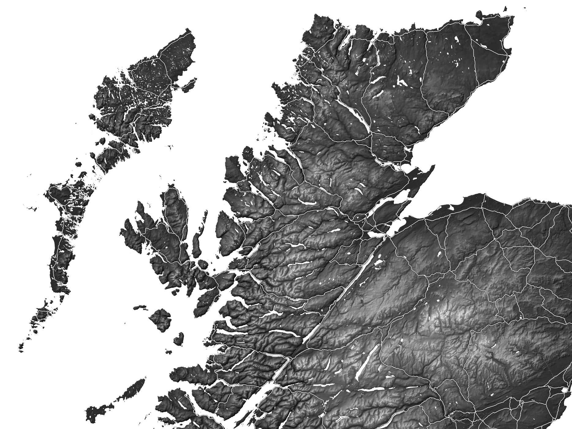 Scotland Map Print, Topographic Scotland Country Wall Art Poster Road ...