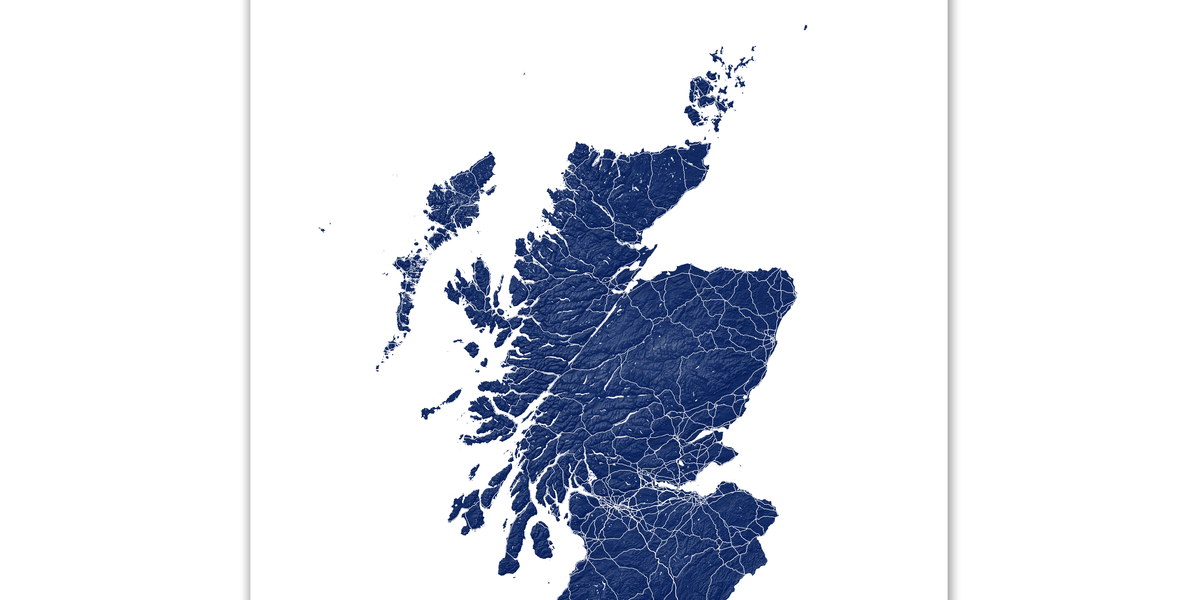 Scotland Map Print - Map of Scotland Wall Art Poster, Scotland Maps, E ...