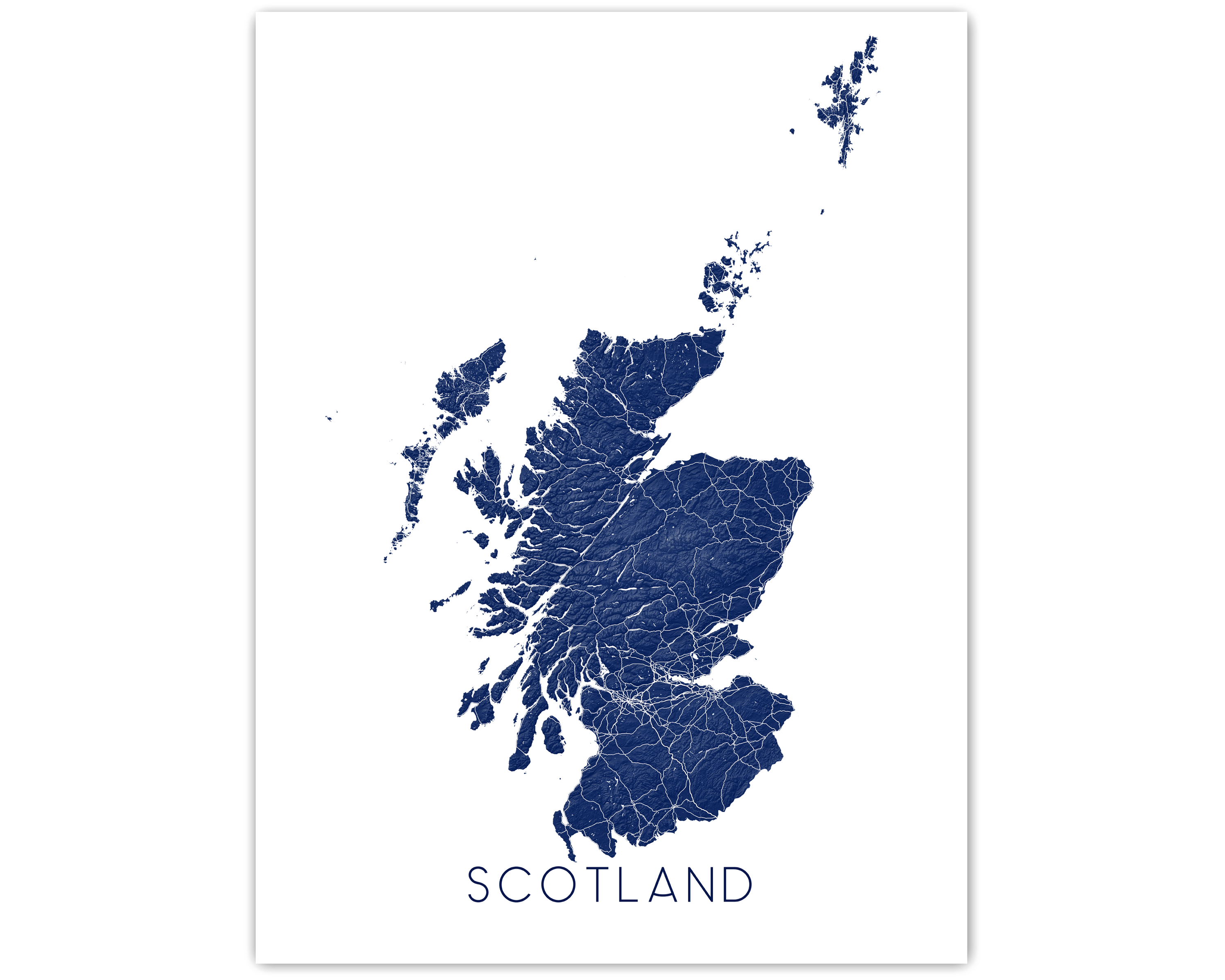 Scotland Map Print - Map of Scotland Wall Art Poster, Scotland Maps, E ...