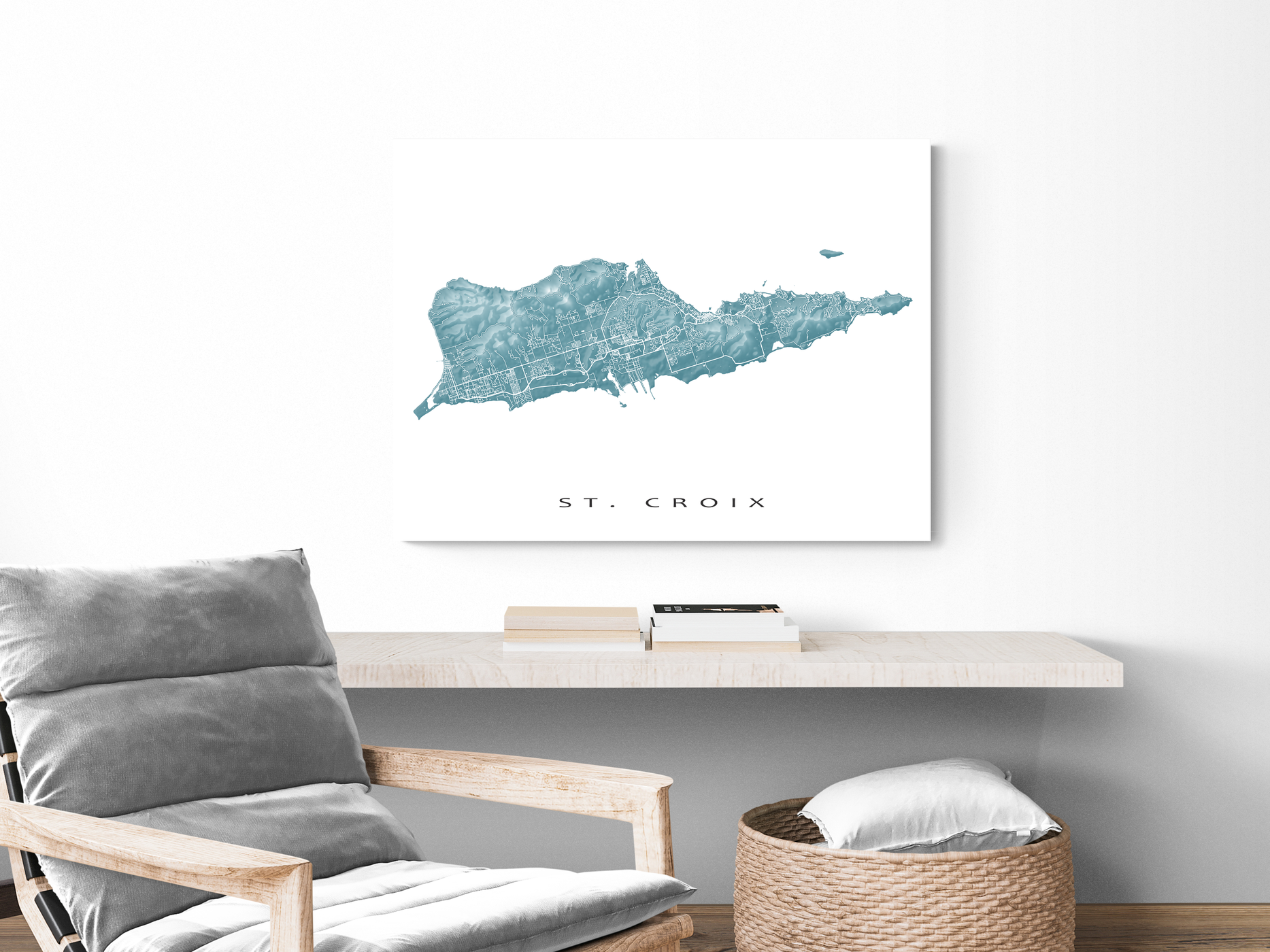 St. Croix US Virgin Islands Topographic Map Print Poster, USVI Wall Ar ...