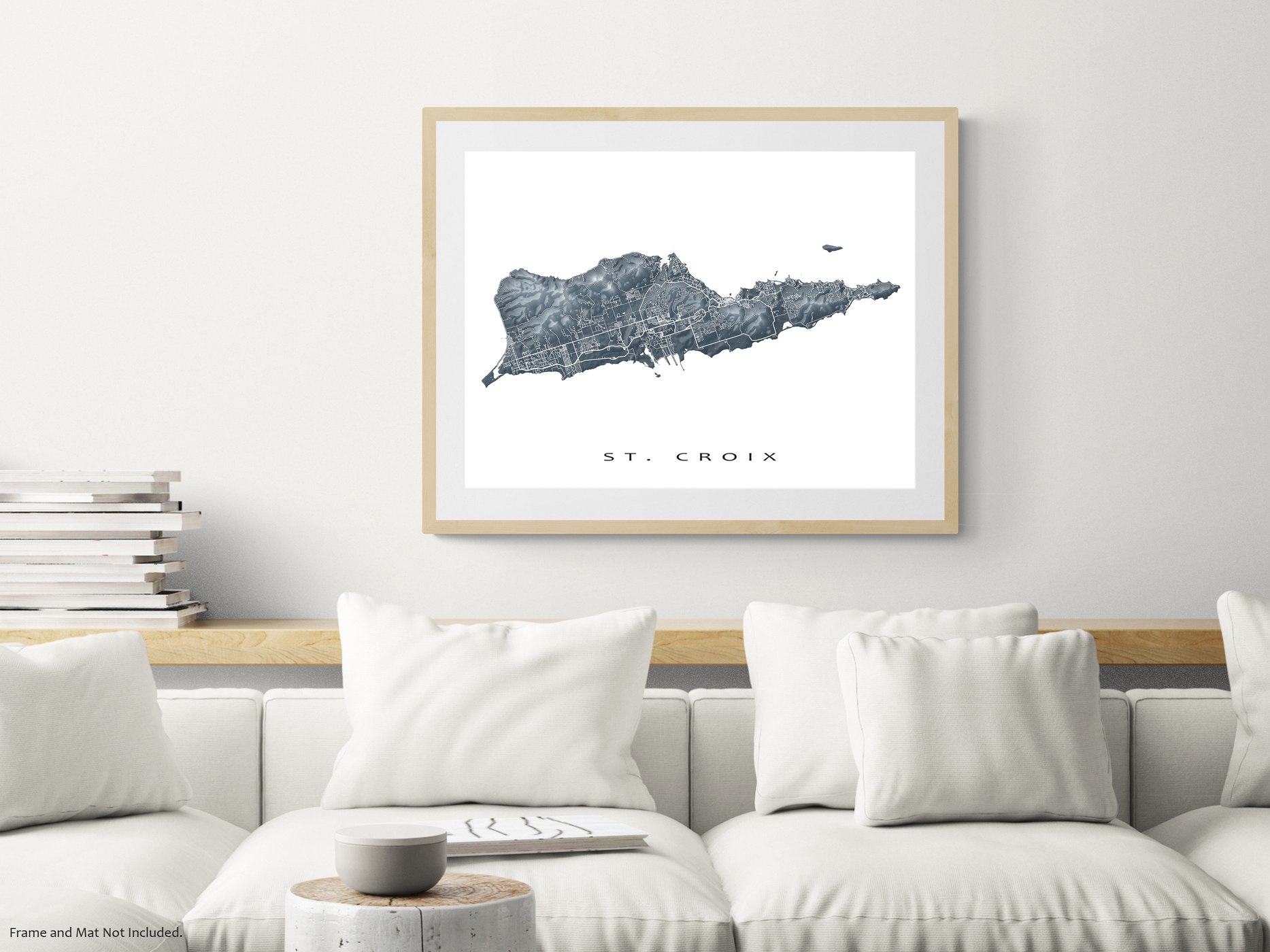 St. Croix US Virgin Islands Topographic Map Print Poster, USVI Wall Ar ...