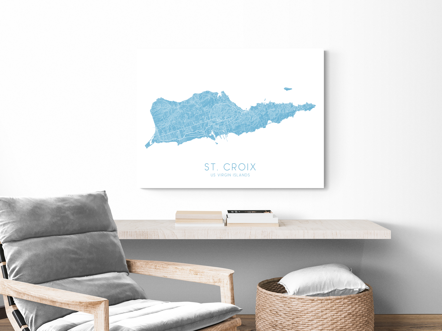 St. Croix Map Print Poster - Topographic Map of St Croix US Virgin Isl ...