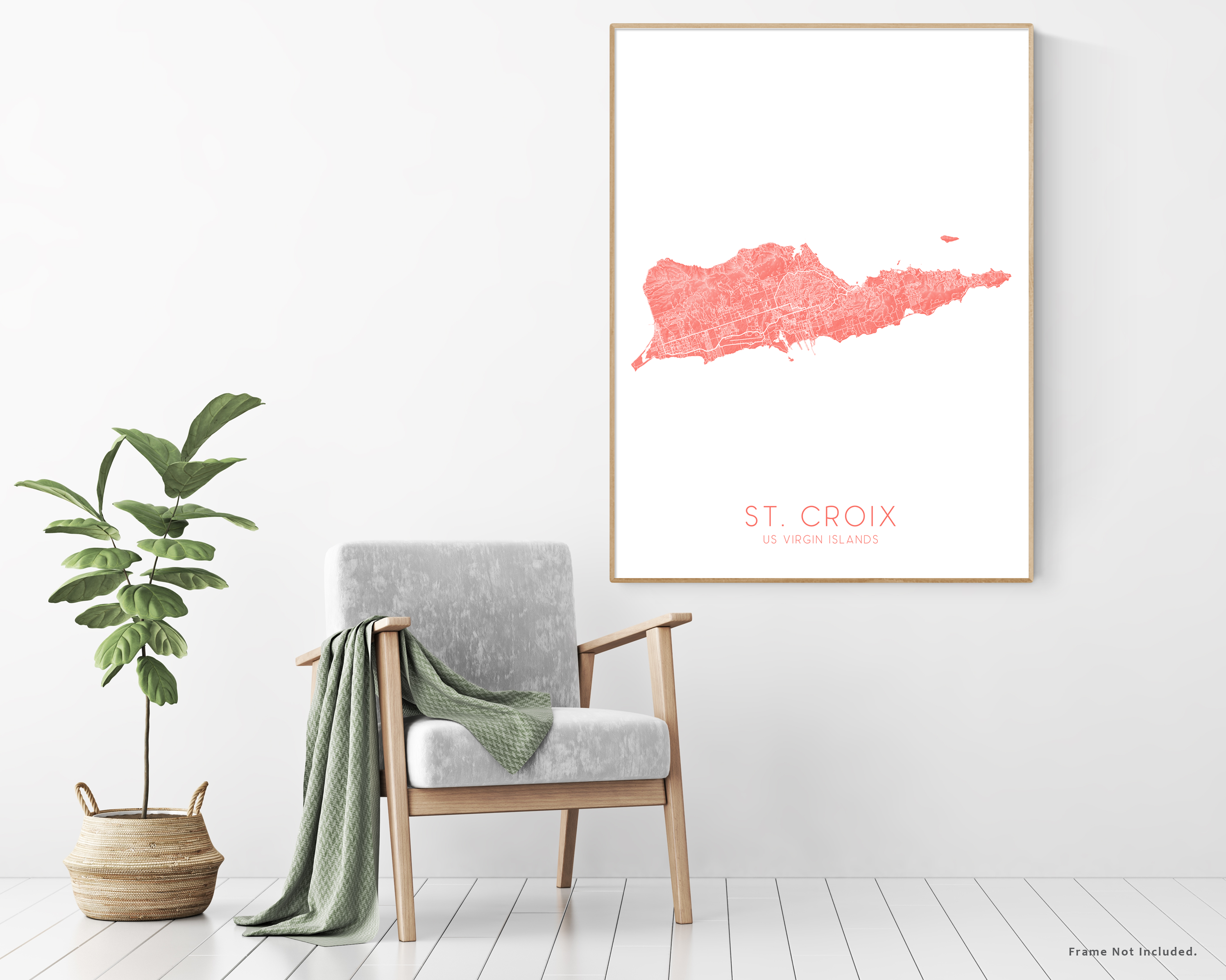 St. Croix Map Print Poster - Topographic Map of St Croix US Virgin Isl ...