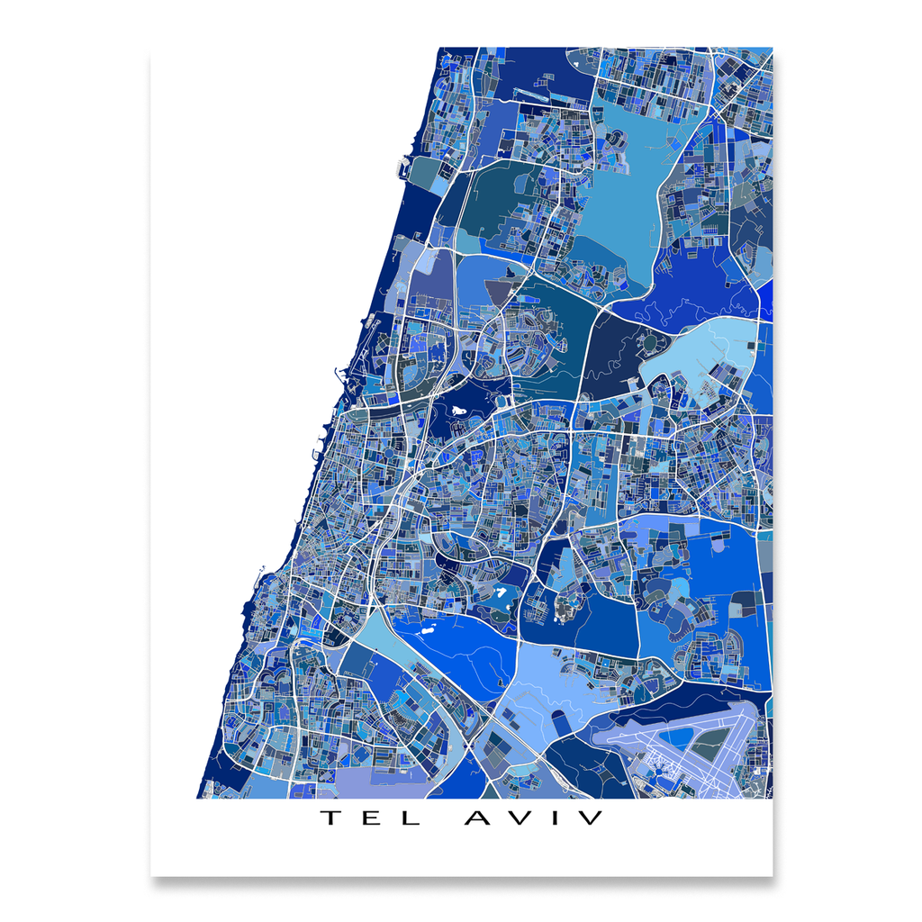 Printable Map Of Tel Aviv Tel Aviv Israel White Plane Map Stock