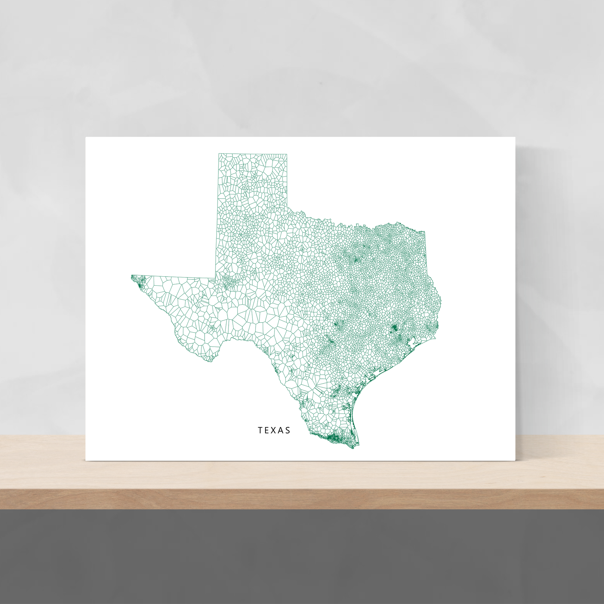 Texas Map Print, Geometric — Maps As Art